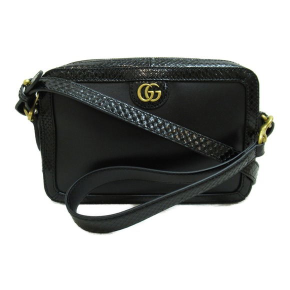 Gucci | Bags | Gucci Gg Marmont Shoulder Bag Leather Python Black ...